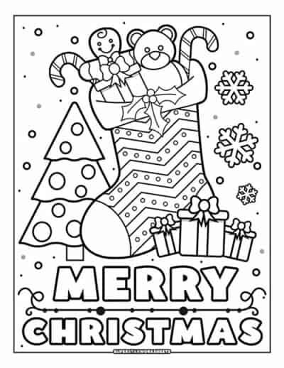 Merry Christmas Coloring Pages (Free Printables) - Superstar Worksheets