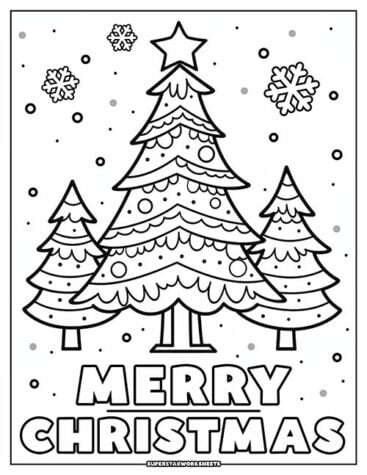 Merry Christmas Coloring Pages (Free Printables) - Superstar Worksheets