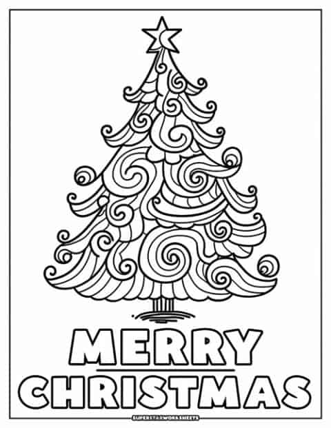 Merry Christmas Coloring Pages (Free Printables) - Superstar Worksheets