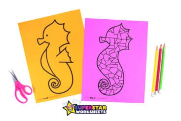 Seahorse Template (Free Printables) - Superstar Worksheets