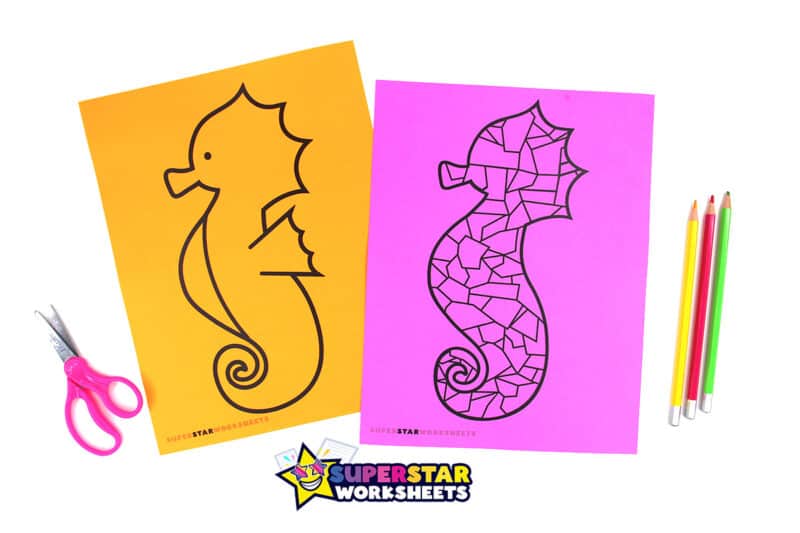 Seahorse Template (Free Printables) - Superstar Worksheets