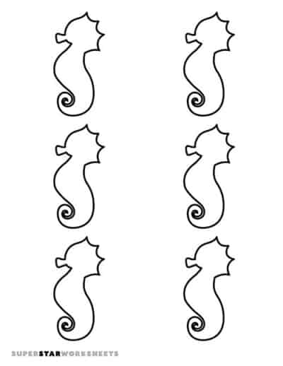 Seahorse Template (Free Printables) - Superstar Worksheets