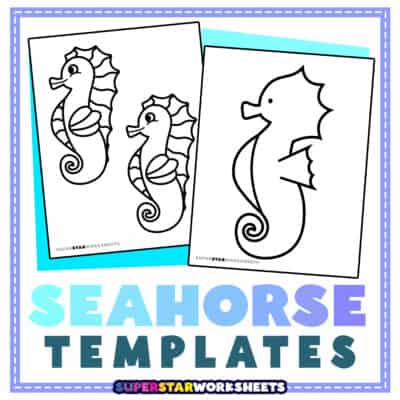 Seahorse Template (Free Printables) - Superstar Worksheets