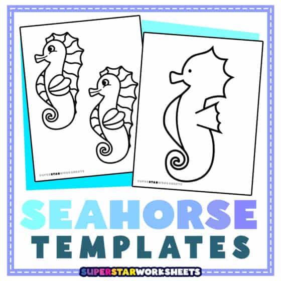 Seahorse Template (Free Printables) - Superstar Worksheets