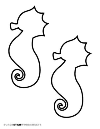 Seahorse Template (Free Printables) - Superstar Worksheets
