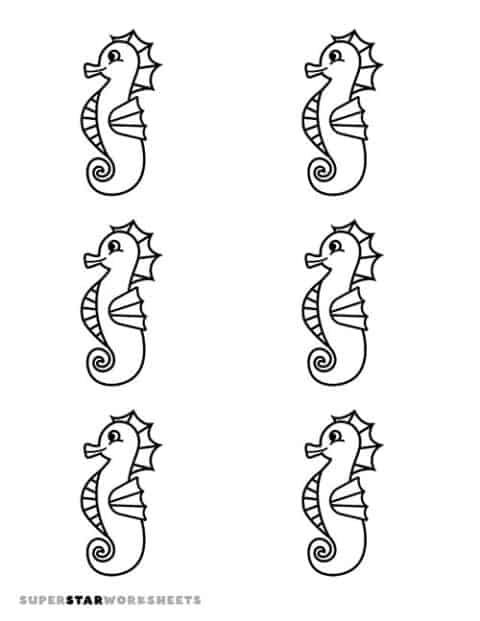 Seahorse Template (Free Printables) - Superstar Worksheets