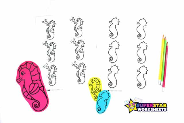 Seahorse Template (Free Printables) - Superstar Worksheets