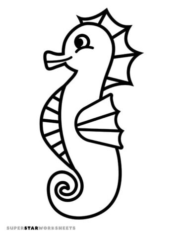 Seahorse Template (Free Printables) - Superstar Worksheets
