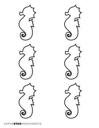 Seahorse Template (Free Printables) - Superstar Worksheets