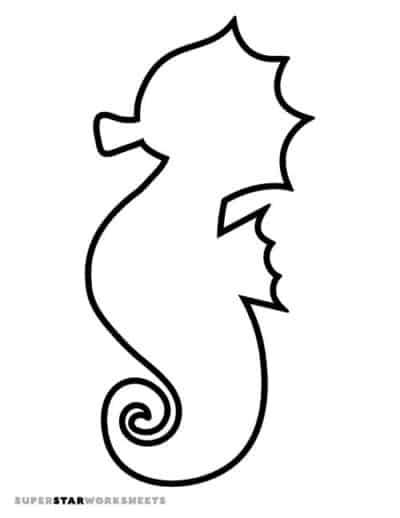 Seahorse Template (Free Printables) - Superstar Worksheets