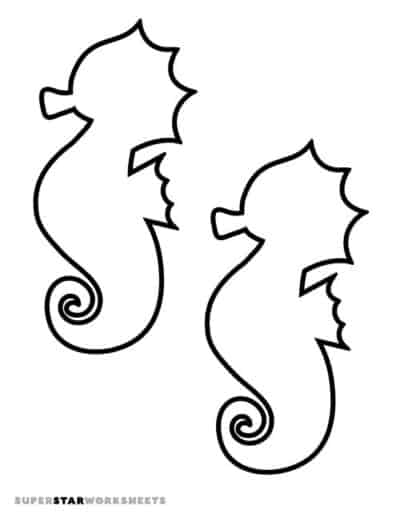 Seahorse Template (Free Printables) - Superstar Worksheets