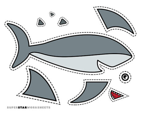 Shark Template - Superstar Worksheets