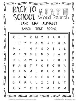 Back to School Word Search - Superstar Worksheets