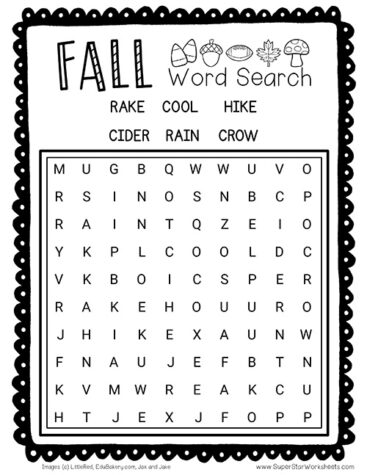 Fall Word Search - Superstar Worksheets