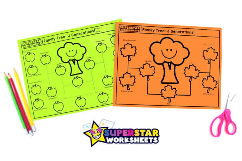 Family Tree Template (Free Printables) - Superstar Worksheets