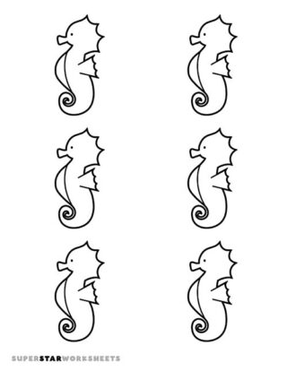 Seahorse Template (Free Printables) - Superstar Worksheets