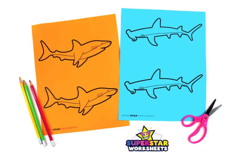 Shark Template - Superstar Worksheets