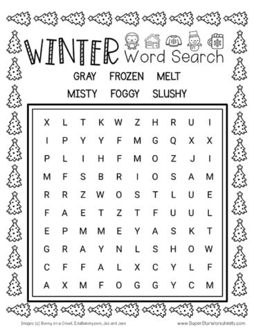 Winter Word Search - Superstar Worksheets
