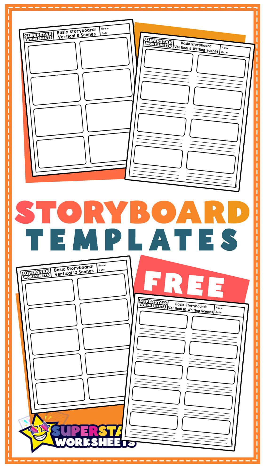 Storyboard Template (Free Printables) - Superstar Worksheets