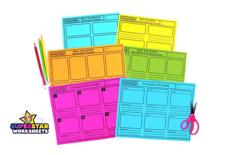 Storyboard Template (Free Printables) - Superstar Worksheets