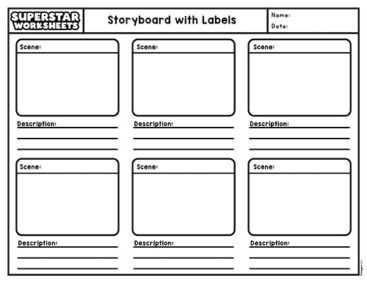 Storyboard Template (Free Printables) - Superstar Worksheets