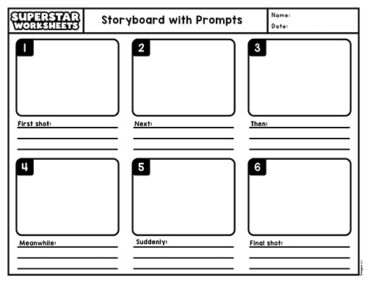 Storyboard Template (Free Printables) - Superstar Worksheets