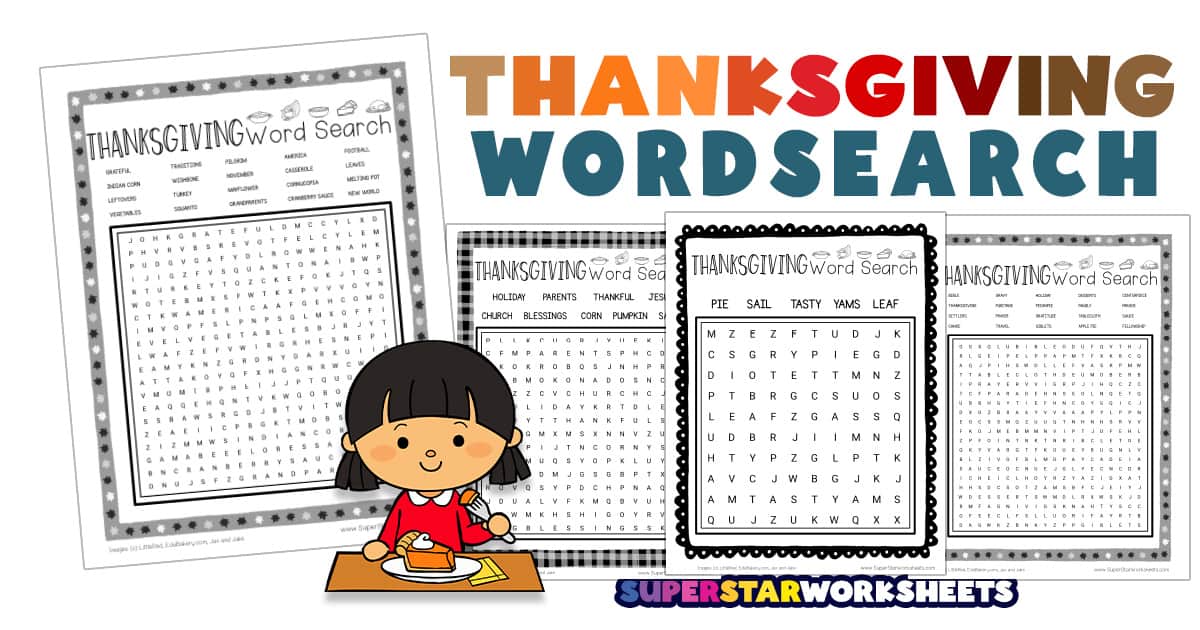 Thanksgiving Word Search - Superstar Worksheets