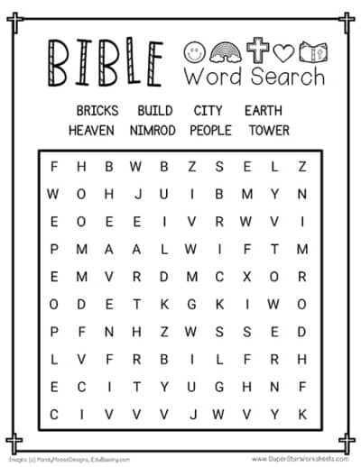Bible Word Search - Superstar Worksheets