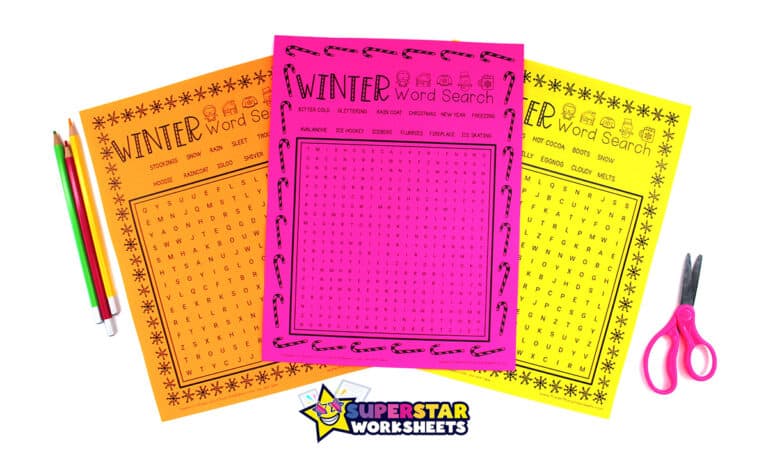 Winter Word Search - Superstar Worksheets