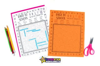 Back to School Word Search - Superstar Worksheets