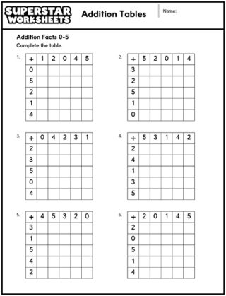 Addition Worksheets - Superstar Worksheets