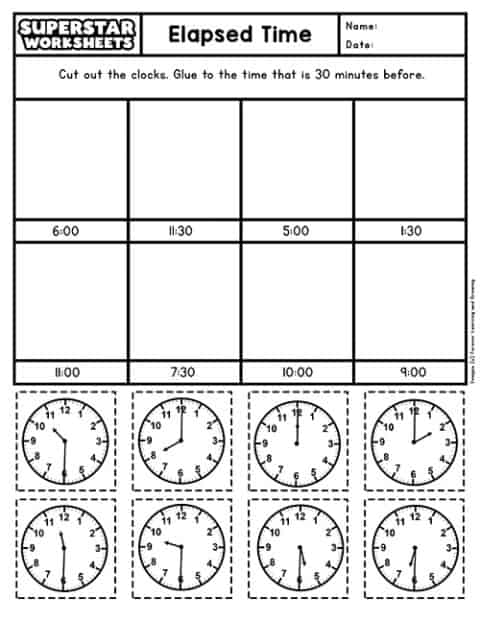 Elapsed Time Worksheets - Superstar Worksheets
