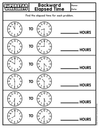 Elapsed Time Worksheets - Superstar Worksheets