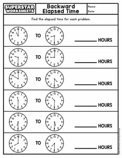 Elapsed Time Worksheets - Superstar Worksheets