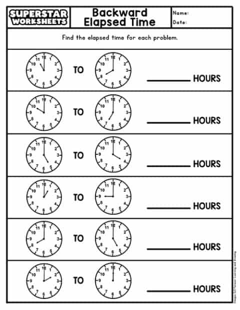 Elapsed Time Worksheets - Superstar Worksheets