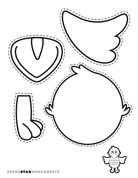 Bird Template (Free Printables) - Superstar Worksheets