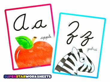Cursive Alphabet Charts - Superstar Worksheets