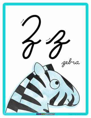 Cursive Alphabet Charts - Superstar Worksheets