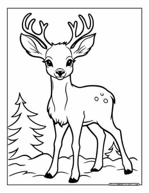 Reindeer Coloring Pages (Free Printables) - Superstar Worksheets