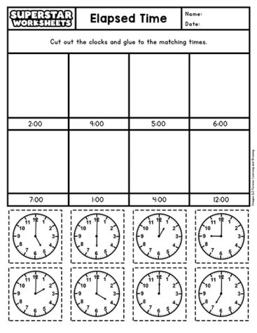Elapsed Time Worksheets - Superstar Worksheets