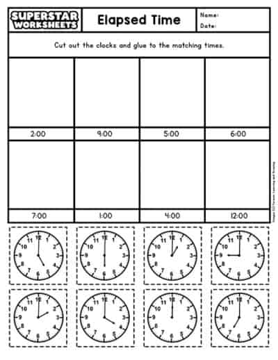 Elapsed Time Worksheets - Superstar Worksheets