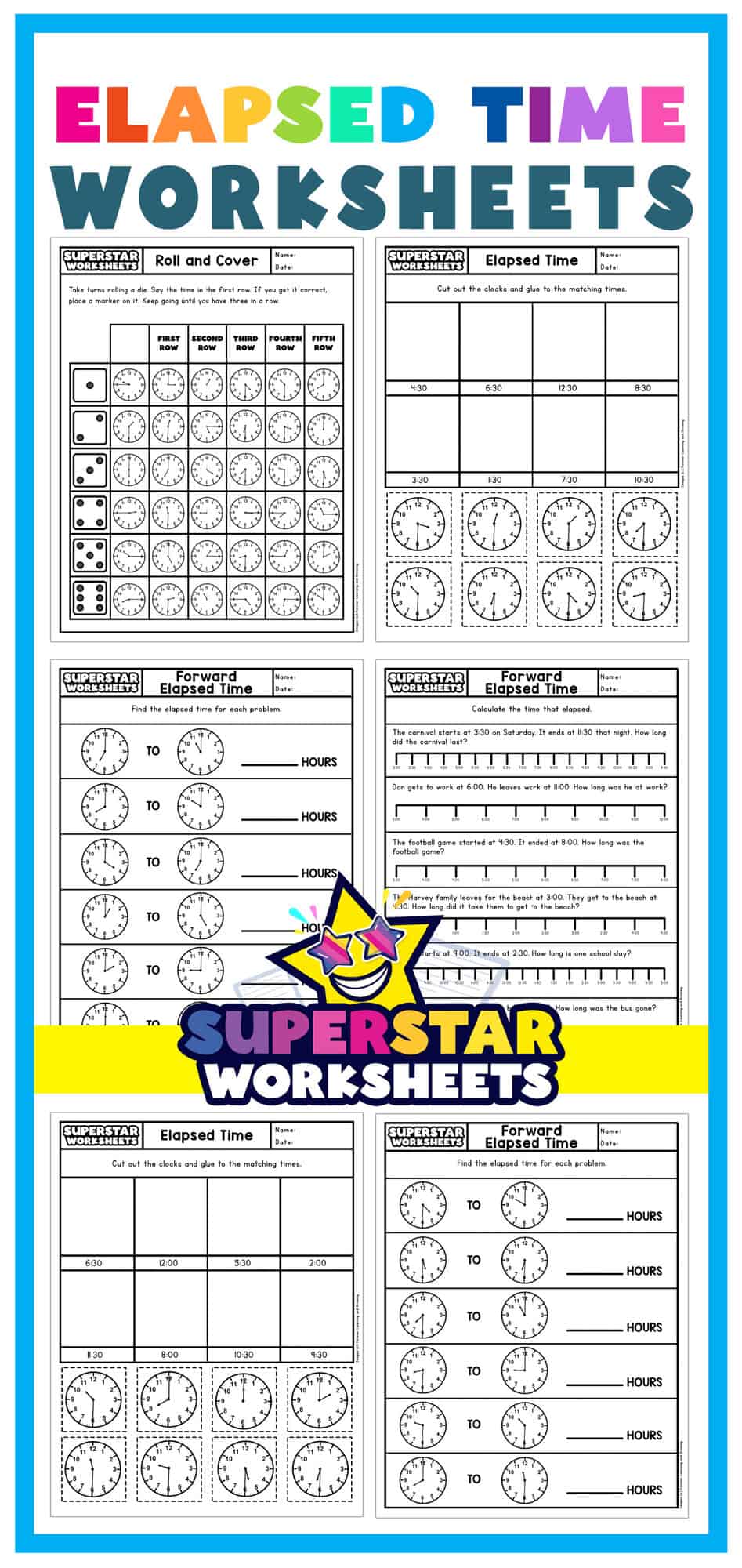 Elapsed Time Worksheets - Superstar Worksheets