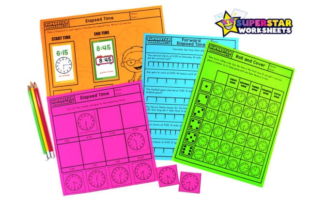 Elapsed Time Worksheets - Superstar Worksheets