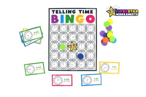 Telling Time Bingo - Superstar Worksheets