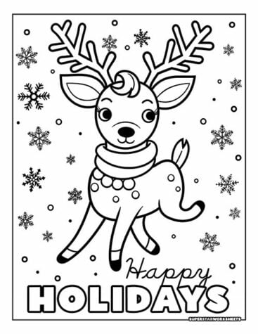 Reindeer Coloring Pages (Free Printables) - Superstar Worksheets