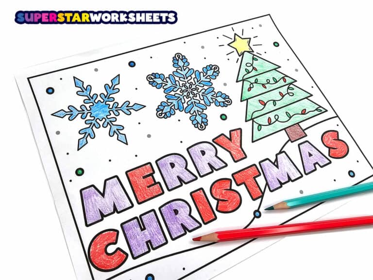 Merry Christmas Coloring Pages (Free Printables) - Superstar Worksheets