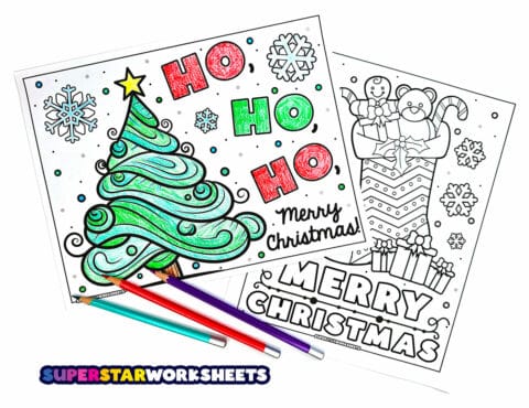 Merry Christmas Coloring Pages (Free Printables) - Superstar Worksheets