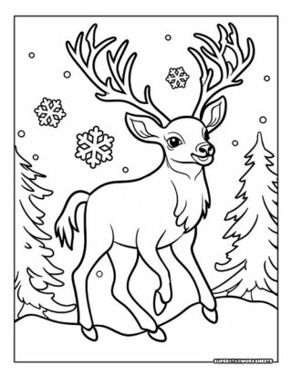 Reindeer Coloring Pages (Free Printables) - Superstar Worksheets
