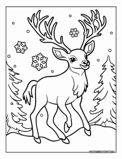 Reindeer Coloring Pages (Free Printables) - Superstar Worksheets