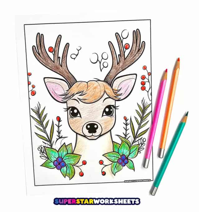 Reindeer Coloring Pages (Free Printables) - Superstar Worksheets